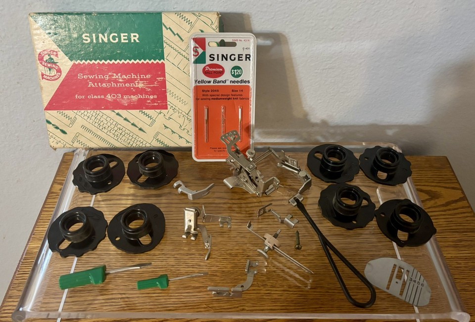 VINTAGE SINGER SEWING MACHINE Attachments Class 403 machines Original ...