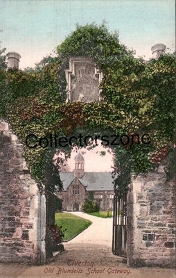 Tiverton Devon Old Blundells School gateway Printed Postcard unposted ...