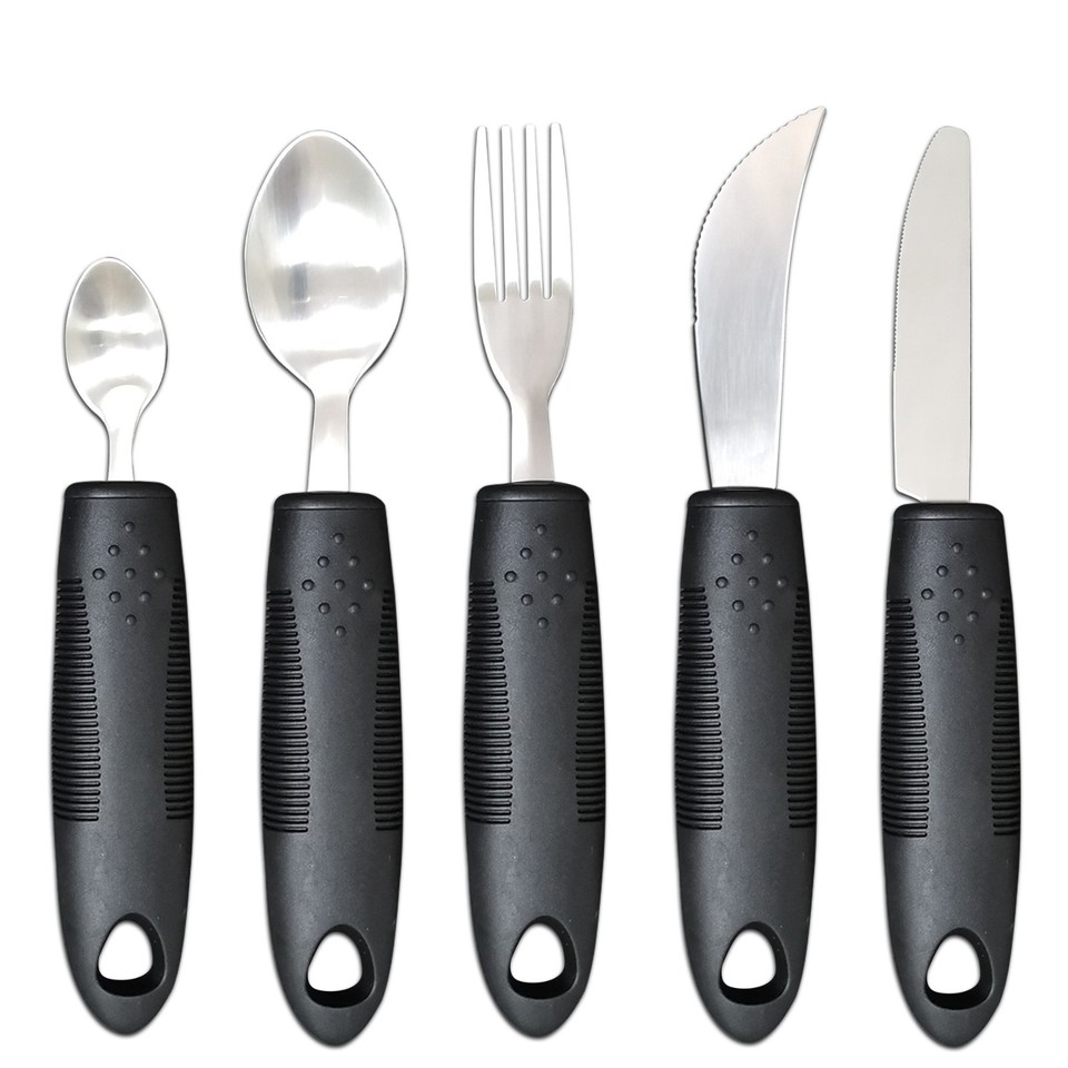 Adaptive Tableware Set Anti Shake Cutlery Wide Handle For Elderly ...