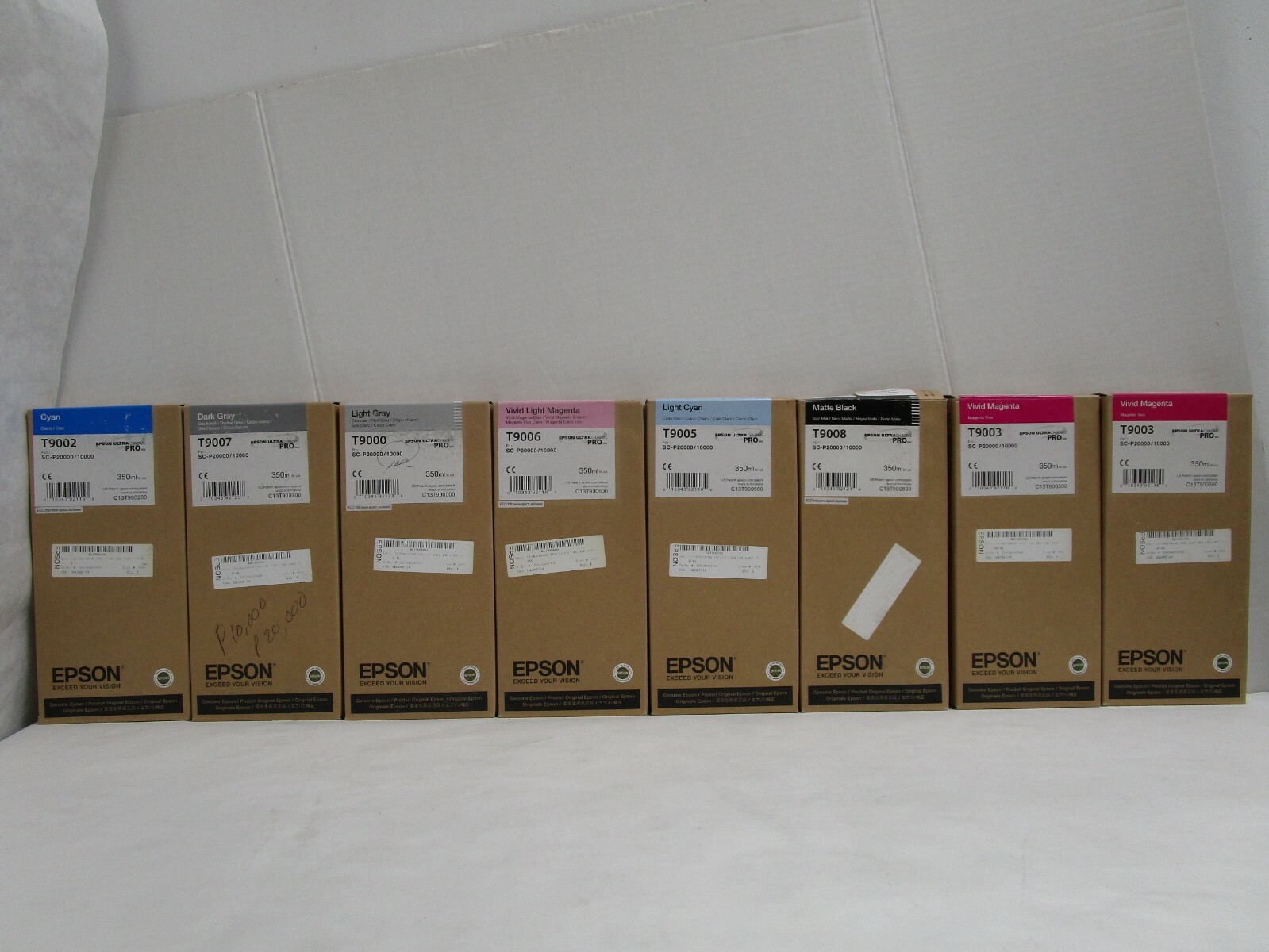 LOT OF 8 GENUINE EPSON INKS T9000,9002,9003,9005,9006,9007,9008 NEW SEE ...