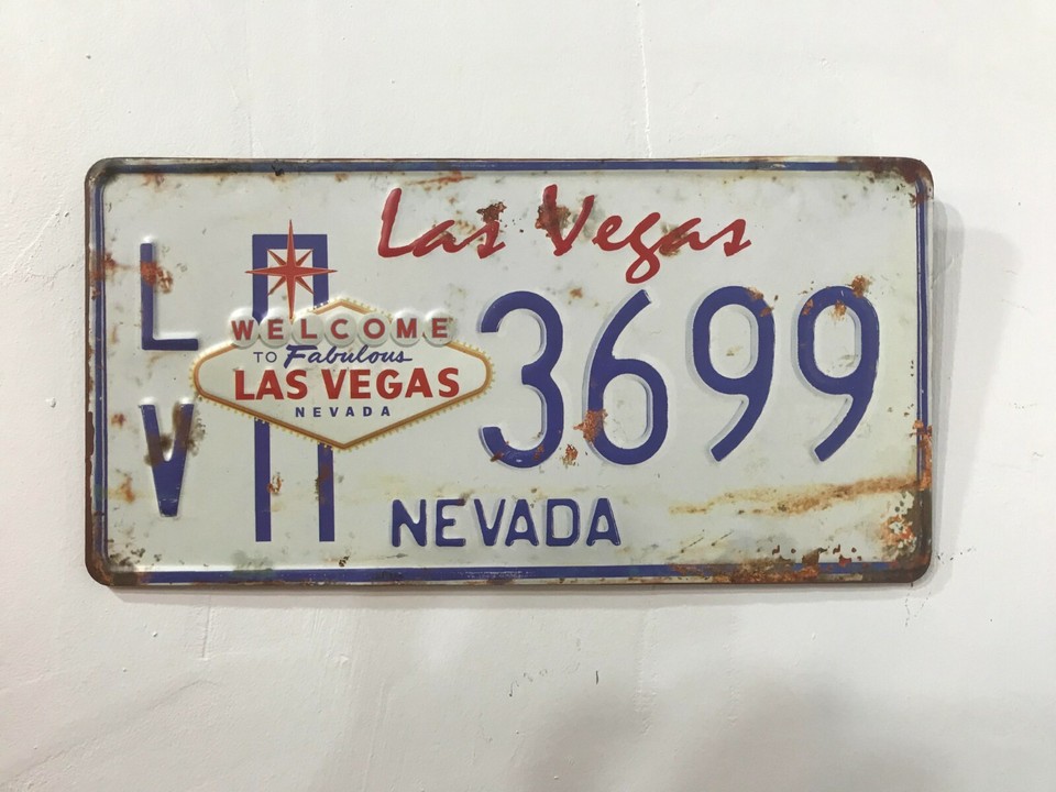 AMERICAN USA ANTIQUE/OLD LOOK LICENCE NUMBER PLATES NY LAS VEGAS ...