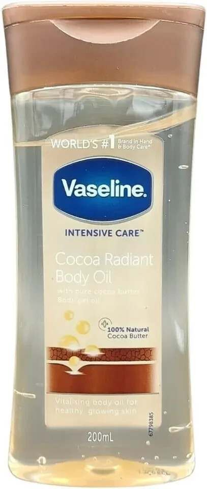 3 X Vaseline Intensive Care Cocoa Radiant Body Gel Oil 200ml FREE UK ...