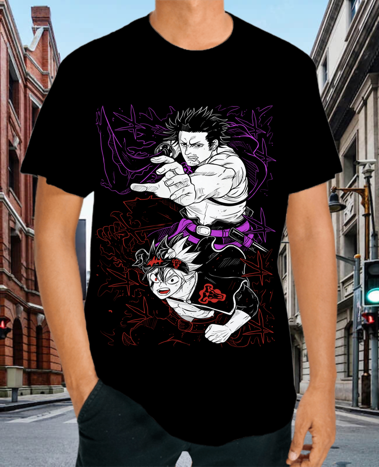 Asta Yuno T-shirt Black Clover Anime Manga Asta Girl Gifts Black Shirt ...