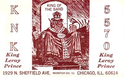 King Of The Band Chicago Illinois KNK-5570 QSL Radio Postcard | eBay