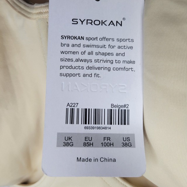 Syrokan Women's Sports Bra Max Control High Impact Plus Size Underwire ...