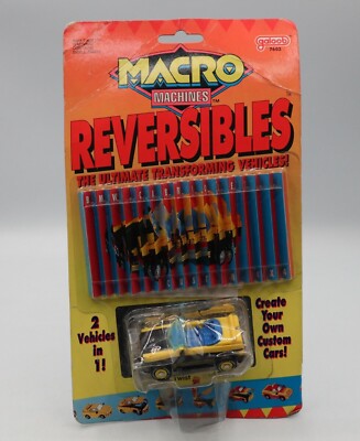 VTG Galoob 1991 Macro Machines Reversibles BMW Cabriolet Yellow Custom ...