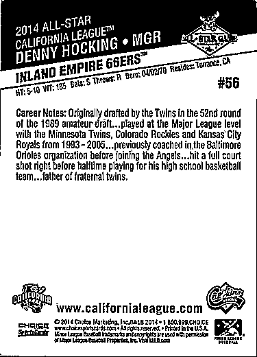 2014 Choice All-Star Game Minor League Baseball #56 Denny Hocking | eBay