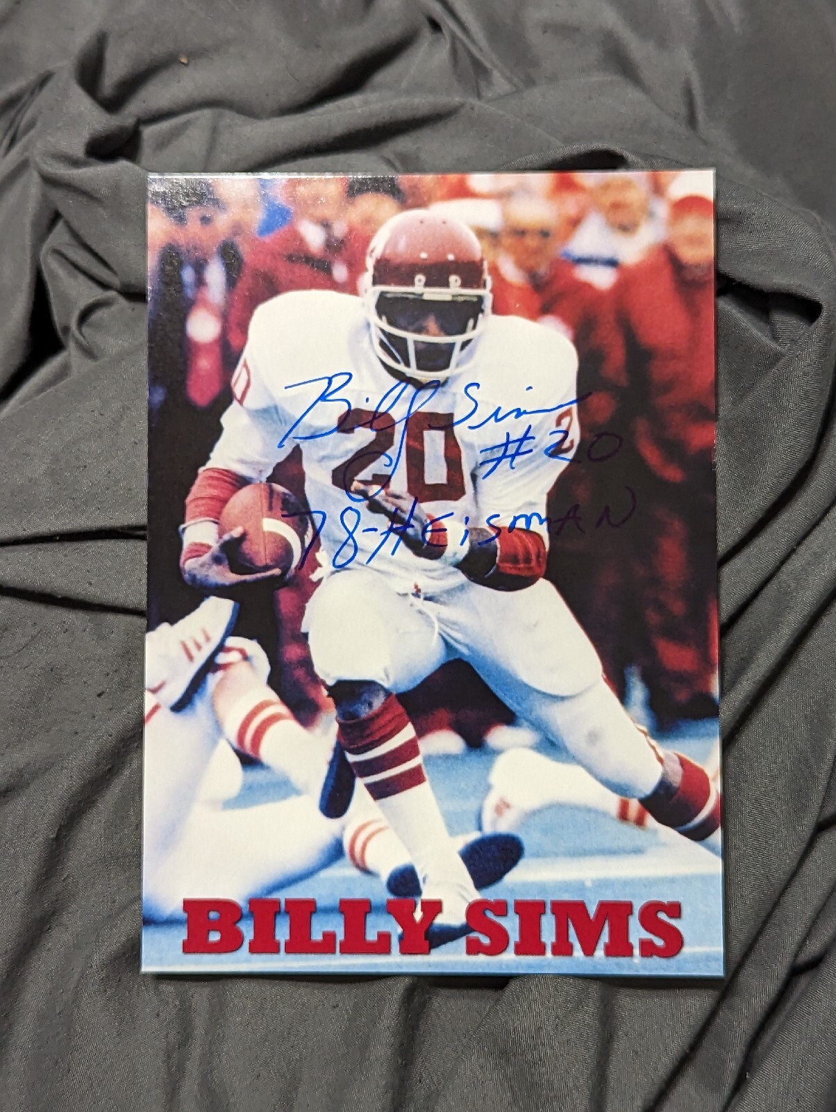 BILLY SIMS Oklahoma Sooners Autograph Photo w/ 78' Heisman Inscription ...