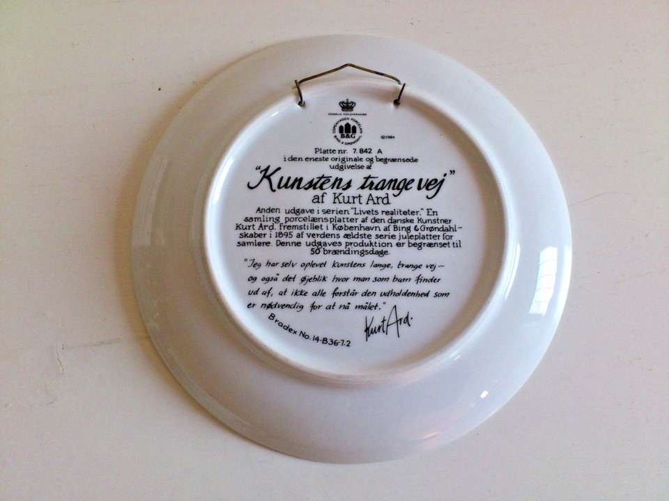 KURT ARD porcelain wall plate /dish.Limited Edition. From 1984.Bing ...
