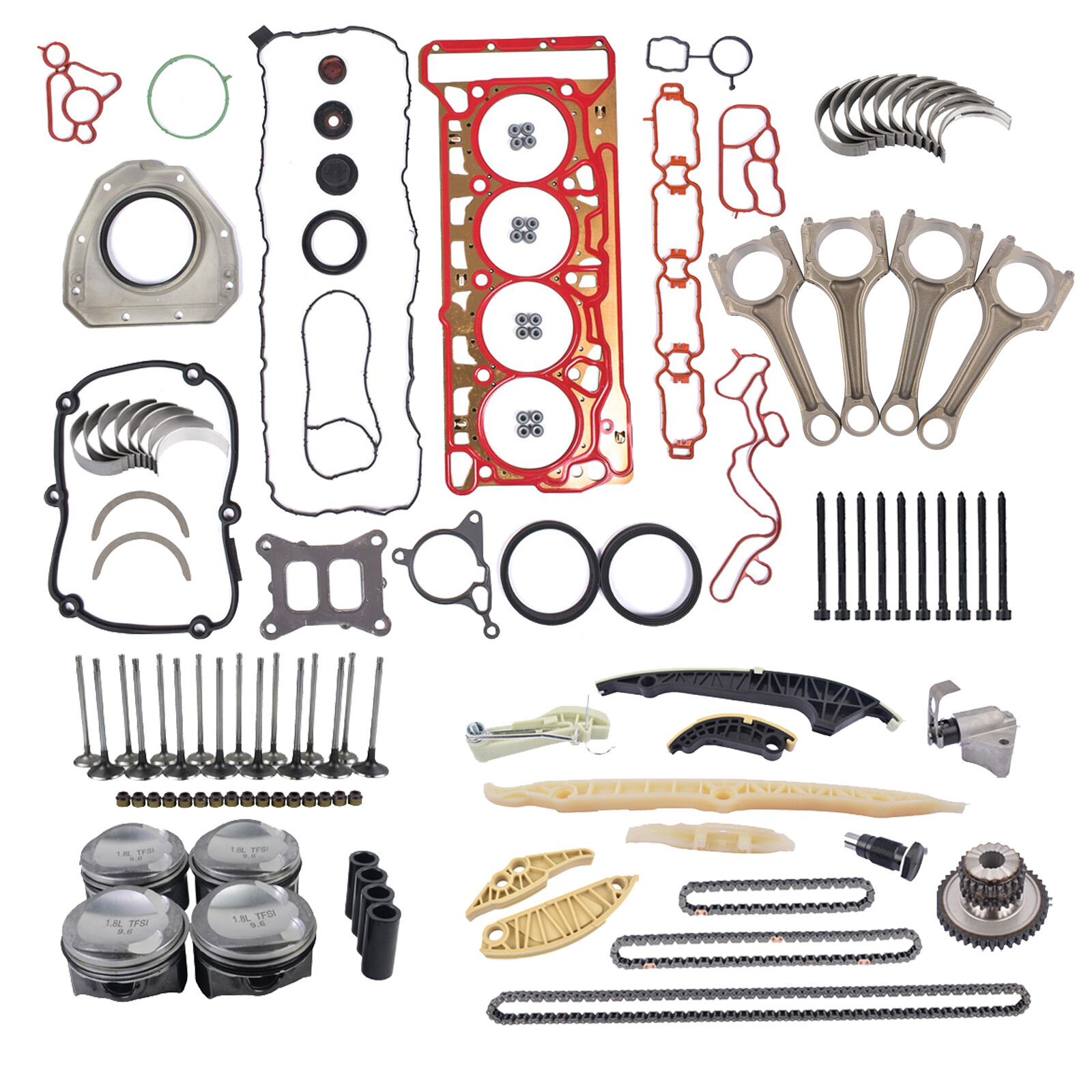 1.8T Engine Rebuild Kit For Audi VW A3 A4 Jetta GTI CJS CJE CPRA CPKA ...
