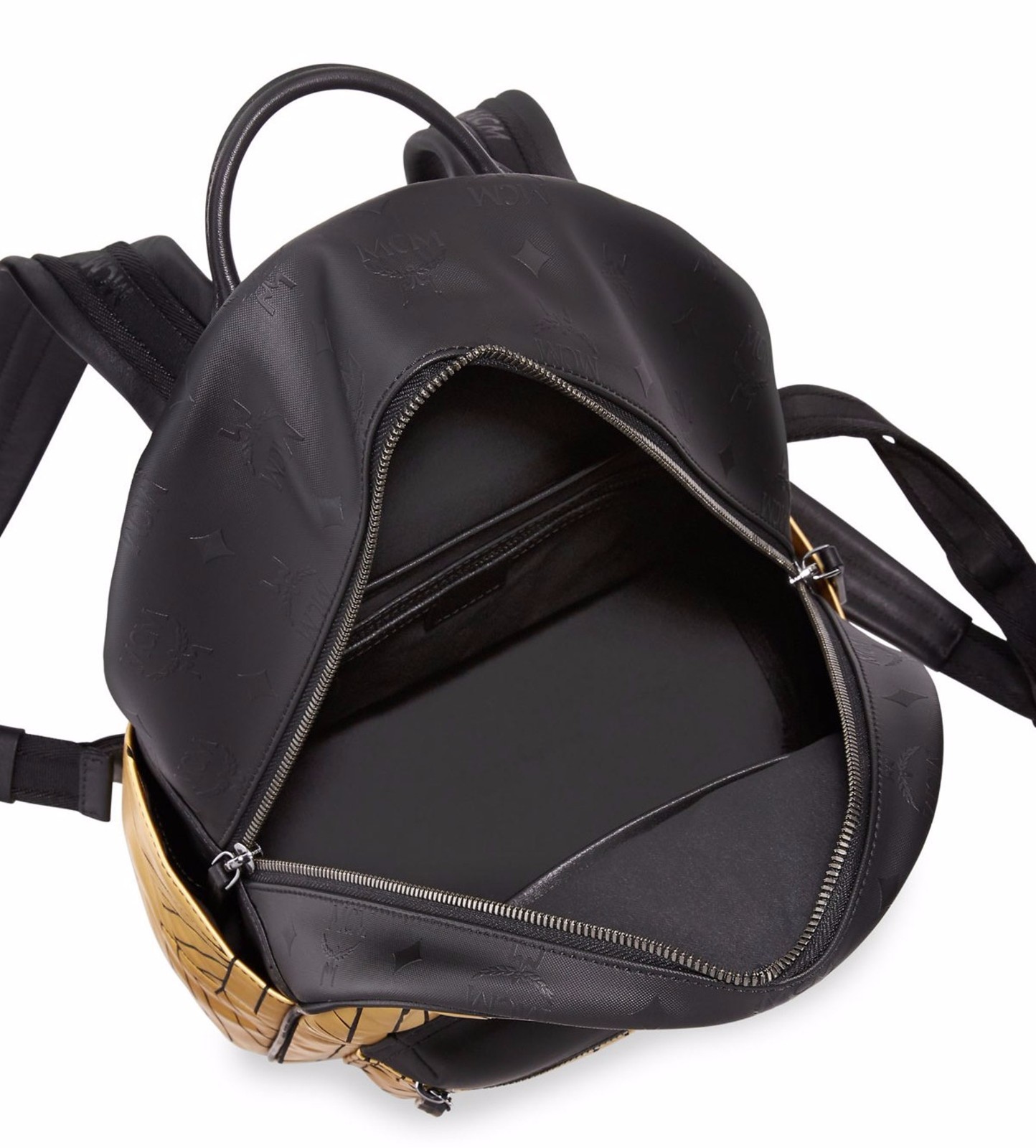 MCM Unisex's Small Metallic Bionic Series Backpack, Gold, MSRP $1,210 ...