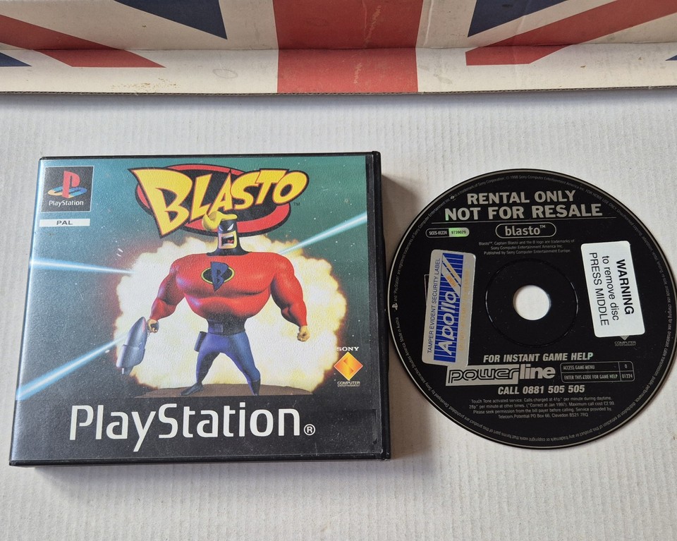 BLASTO. PS1 GAME. Rare Rental Edition. Complete. (PlayStation One ...