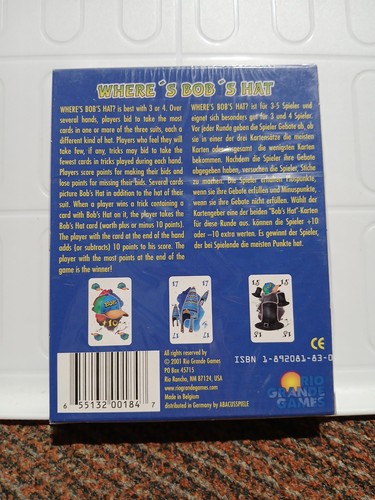 NEW SEALED Rio Grande Card Game Where's Bob's Hat? ALAN R MOON SPADES ...