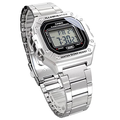 Casio Standard Digital Watch W-218HD-1AV Men's, Metal Band, Silver [Pa [NEW] | eBay