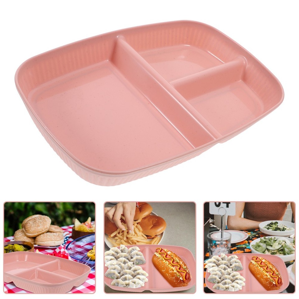 Dinner Plate Divided Food Serving Tray Compartment Food Plate Portion ...