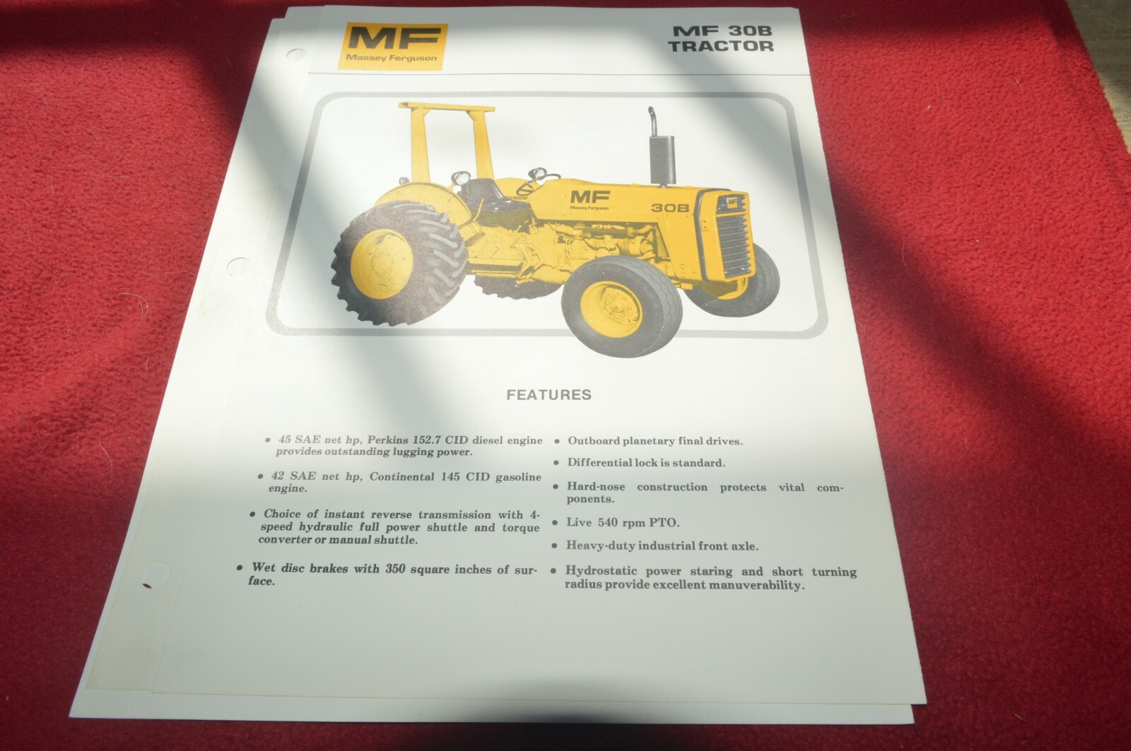 Massey Ferguson 30B Industrial Tractor Dealer's Brochure RCOH | eBay