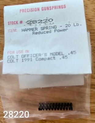Colt Officer & 1991 Compact Hammer Springs. 20lb. Reduced Power. Wolff ...