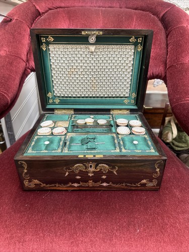 Antique Victorian Coromandel Sewing Box | eBay