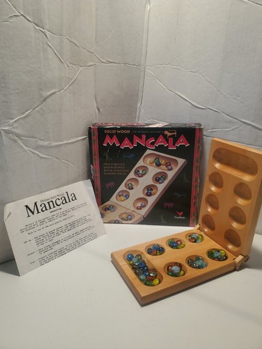 Cardinal No. 181 Mancala Oak Wood Board W/ 50 Gemstones plus Directions ...