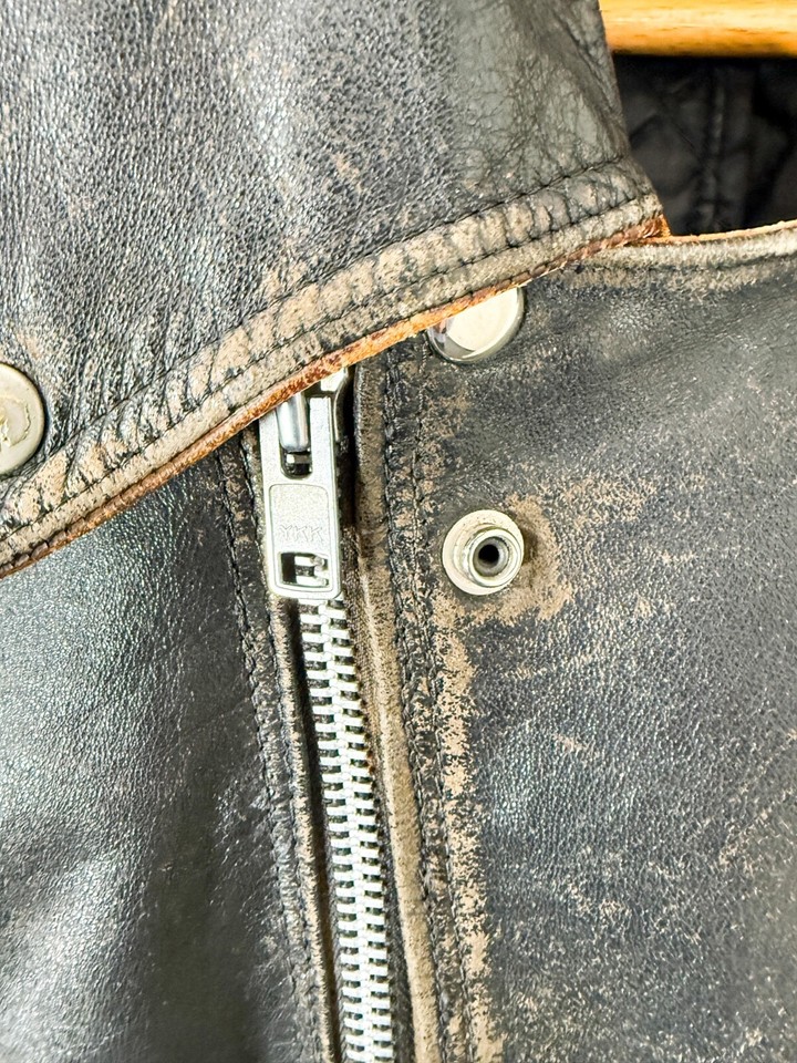 Vintage Furygan Panther Leather Motorcycle Jacket - 1970s Classic Biker ...
