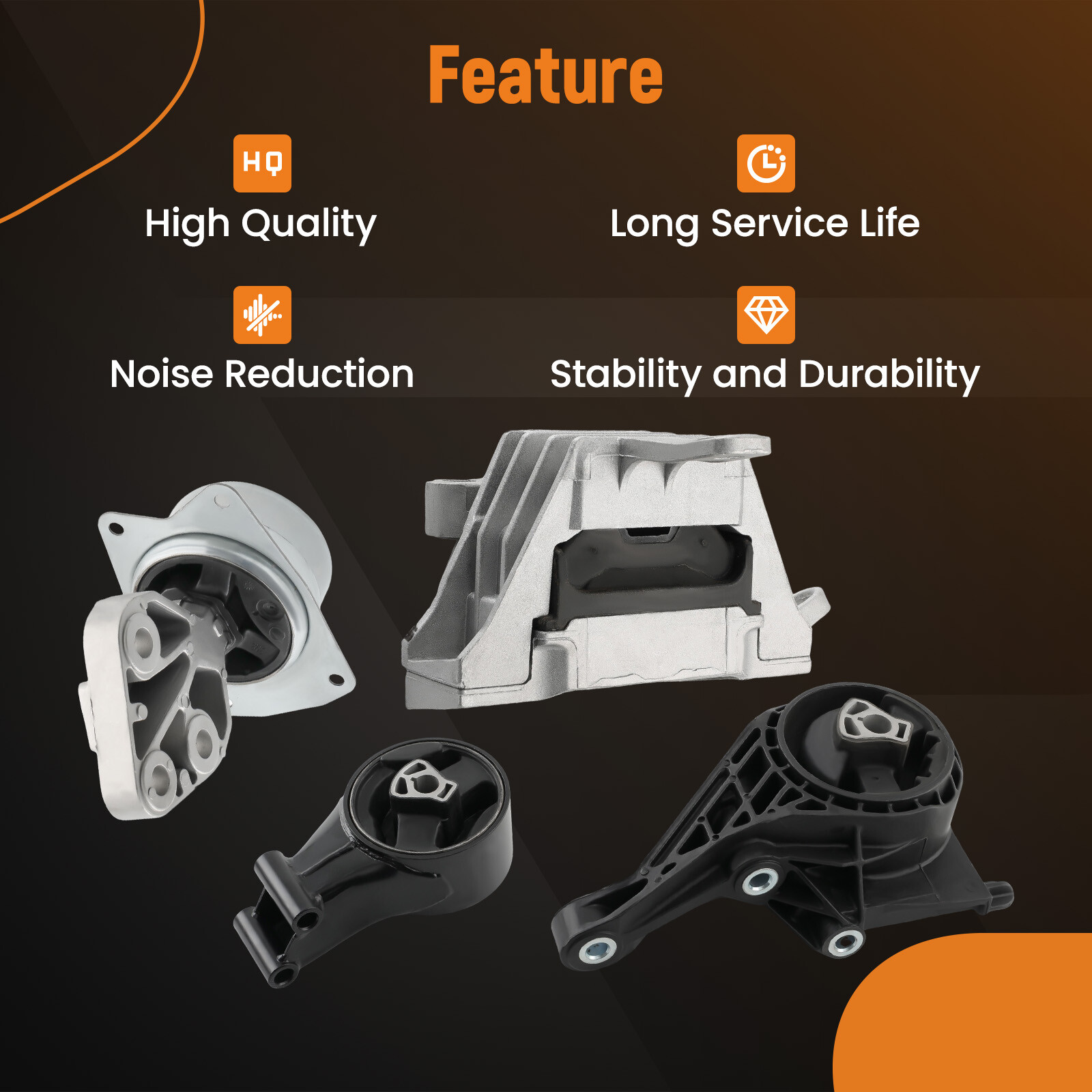 4Pcs Engine Motor Mount Set for Chevrolet Malibu 2.5L 2013 2014 2015 ...