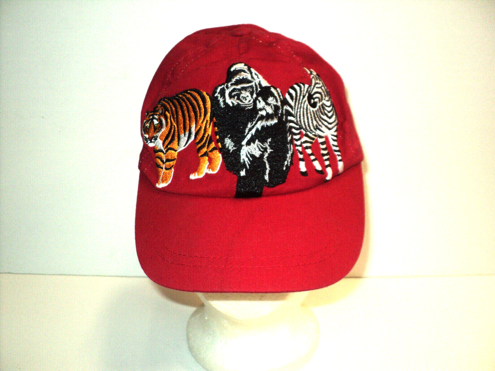 Pittsburgh Zoo Child's Red Hat Cap Embroidered Tiger, Gorilla, Zebra ...