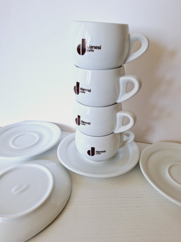 Danesi Espresso Demitasse Cups & Saucers Italian Coffee 5oz White Set ...