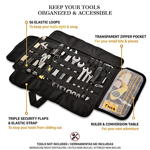 Heavy Duty Motorcycle Tool Roll Bag Tools Not Included Empty Small Tool ...