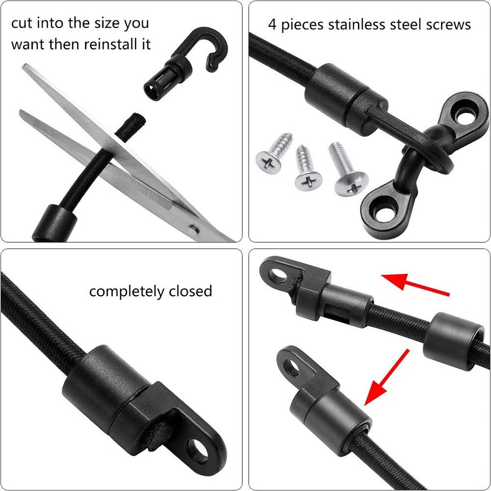 6 Sets Holder Rod Tamer Straps Saver Deck Mount Connector Tie Down Boat ...