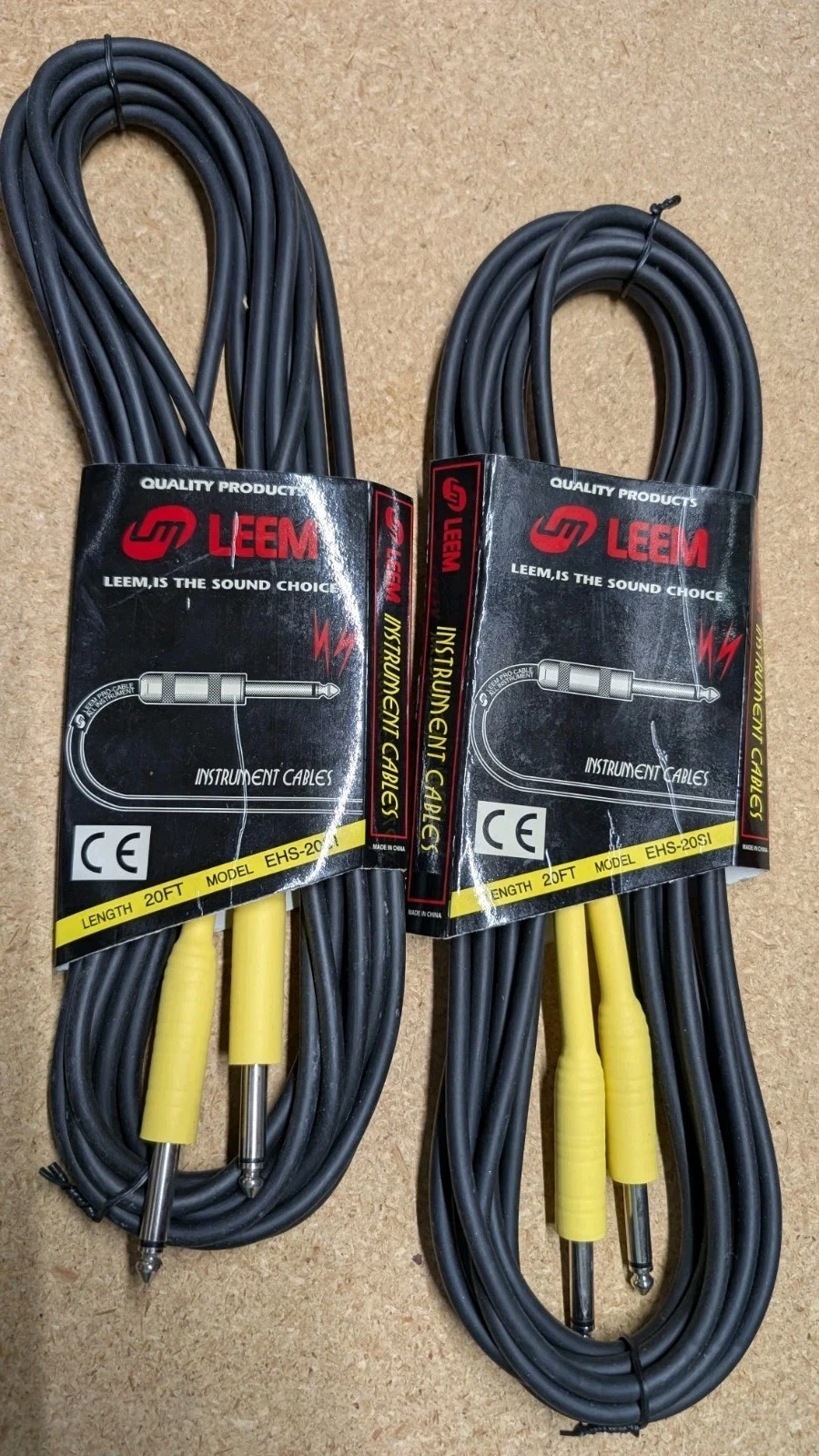 Leem 20ft Instrument Cables (2) Model EHS-20SI - NIP | eBay