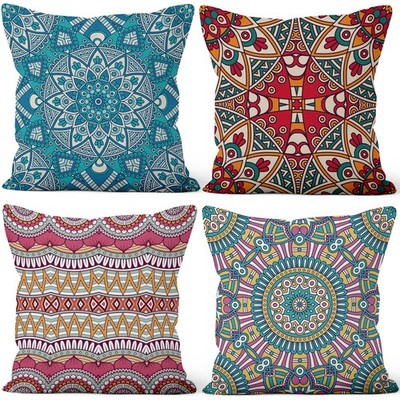 Aoihrraan 60x60cm Set di 4 Stile Boho Federe Cuscini Blu Rosa Boemo ...