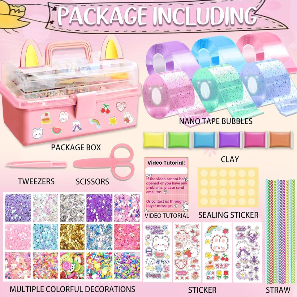 6 PCS Nano Tape Bubble Bubbles Kit for Kids with Box, Nano Tape Squishy ...