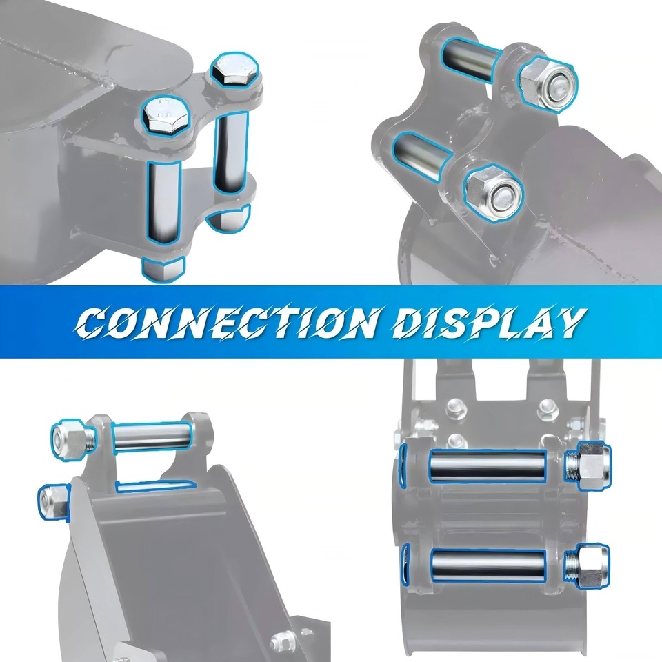 25mm/0.98in 6.3" Excavator Bucket Pins Coupler Pins Bolts and Nuts Kit ...