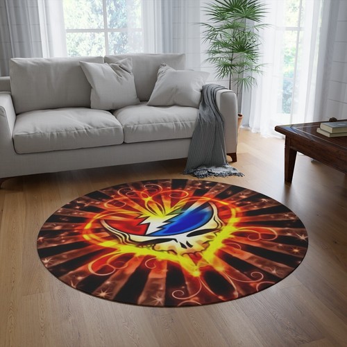 Round Rug Carpet. Grateful Dead Skull | eBay