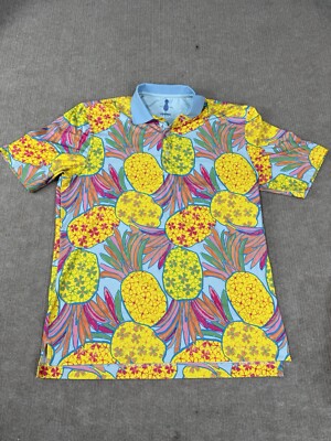 Chubbies Golf Small Colorful Pineapple Polo Shirt Loud Comfort Stretch ...