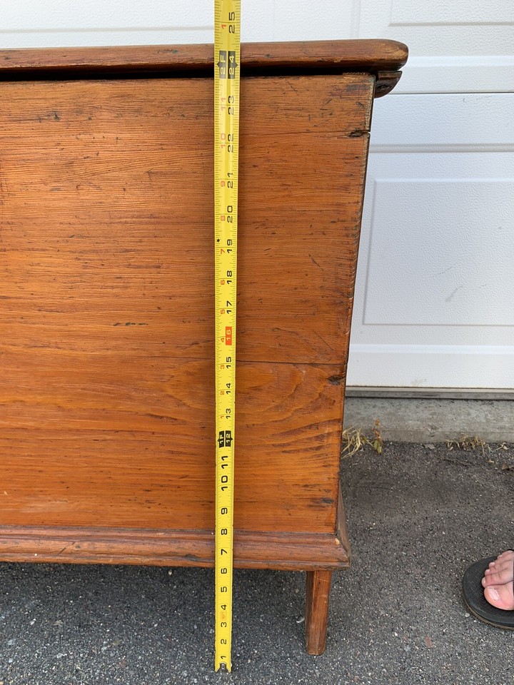 Primitive 18th Century Blanket Board Chest Forged Snipe Hinges Cut Out ...