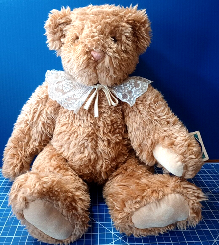 Vermont Teddy Bear Plush Brownish Teddy Bear Lace Collar Stuffed Animal ...