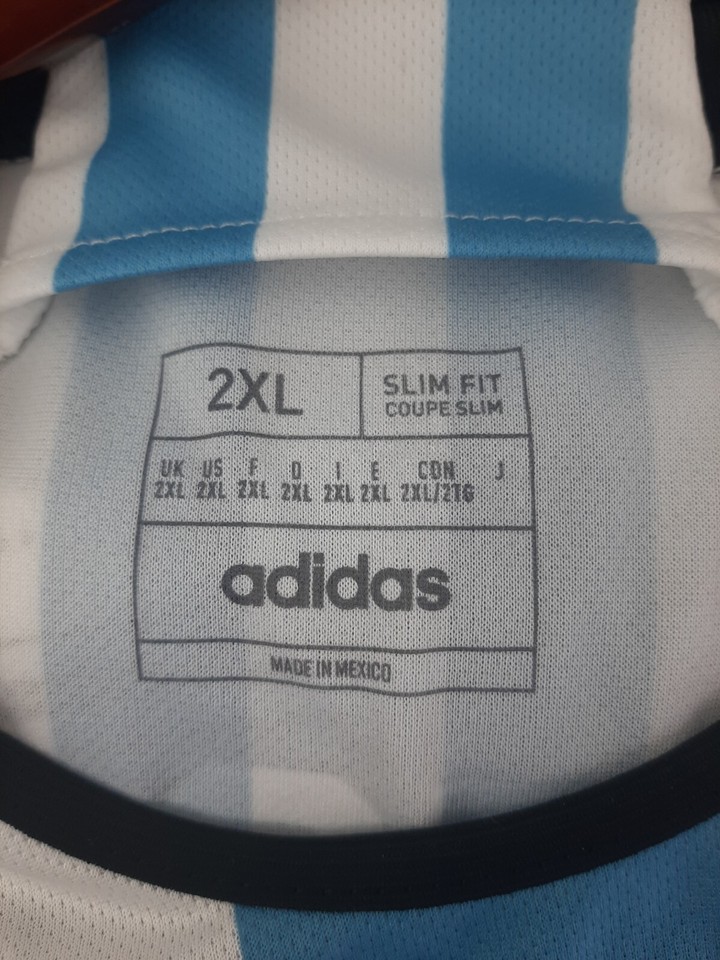 NEW 2022 adidas Authentic Argentina Lionel Messi Home Jersey Size XXL ...