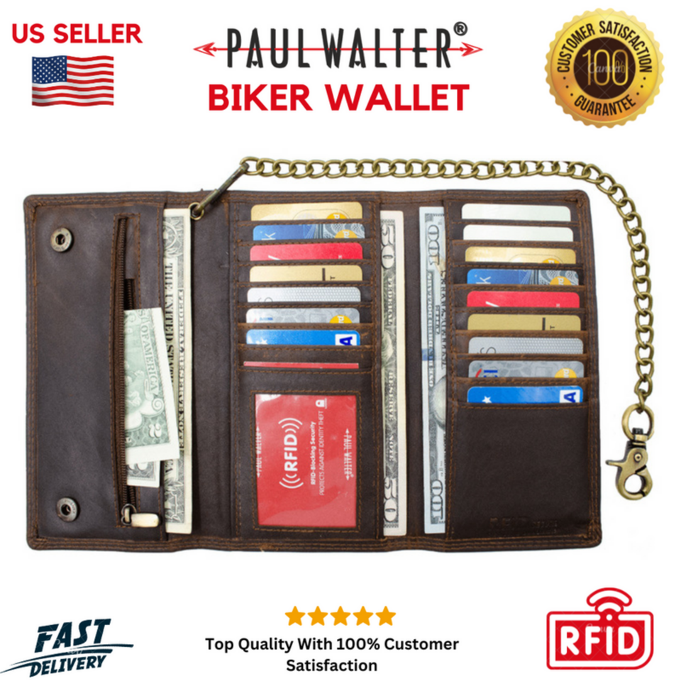 RFID Hunter Leather Wallet Bifold Trifold Checkbook Cover – Christmas ...