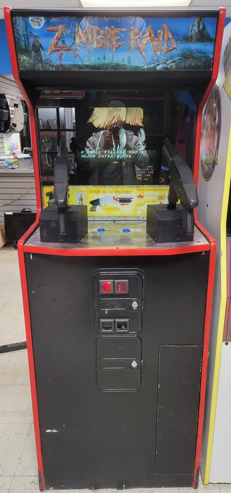 ZOMBIE RAID Full Size Arcade Gun Shooting Video Game Machine - WORKS ...