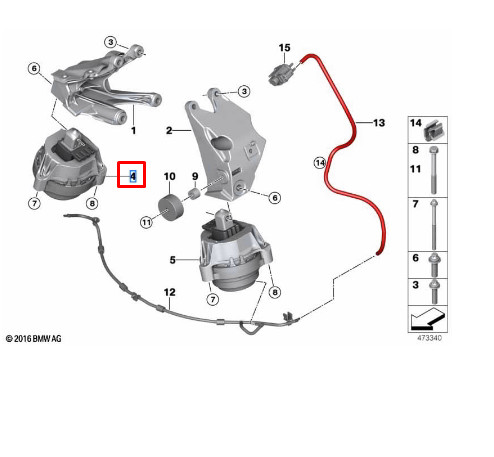 NEW BMW 5 G30 RIGHT SIDE ENGINE MOUNT 22116860476 6860476 ORIGINAL | eBay