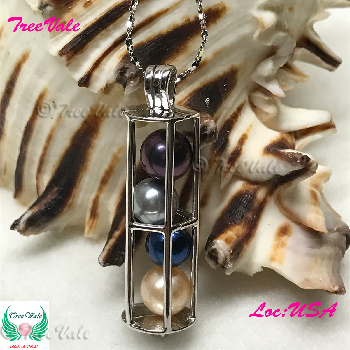 Fairy Tube - Solid 925 Sterling Silver - Locket Pearl Cage Pendant ...