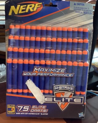 75 Nerf N-Strike Elite Blaster Blue Ammo Bullets Dart Refill Foam New ...