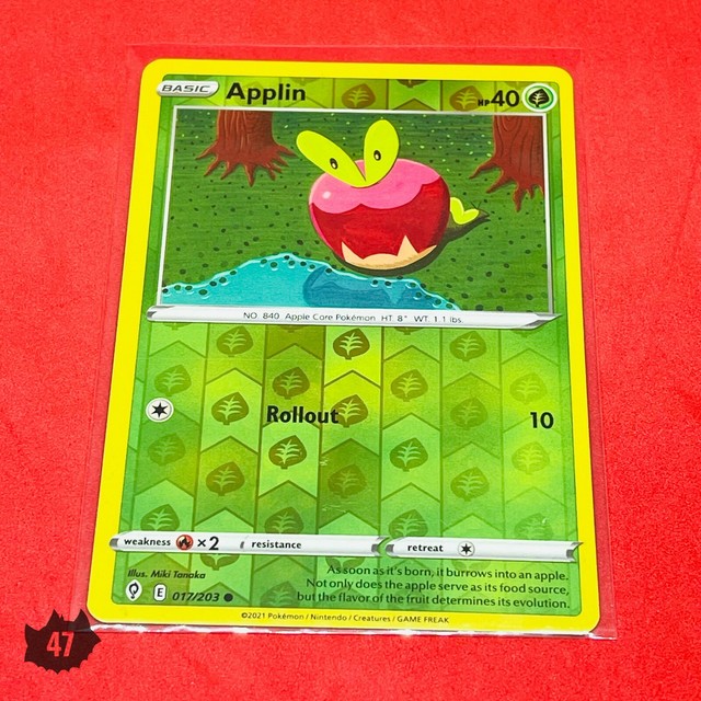 Pokémon TCG Applin Evolving Skies 017/203 Reverse Holo Common for sale ...