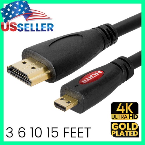 Micro HDMI Cable HDMI A to HDMI Male Adapter for Camera Sony Nikon 4K ...