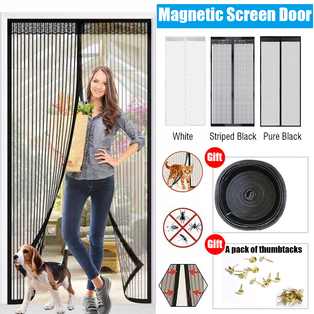 11 Sizes Magnetic Screen Door Curtain Heavy Duty Fastening Mosquito Fly ...
