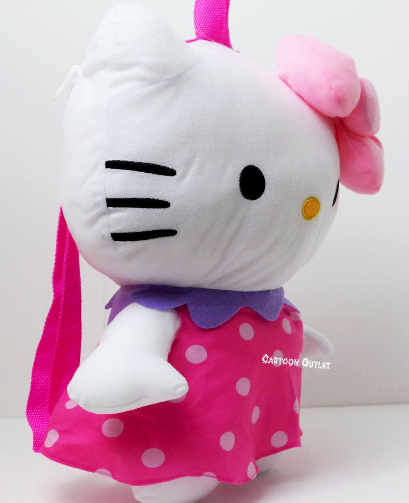 Sanrio Hello Kitty Plush Backpack With Polka Dots Prints 18" New Gift ...