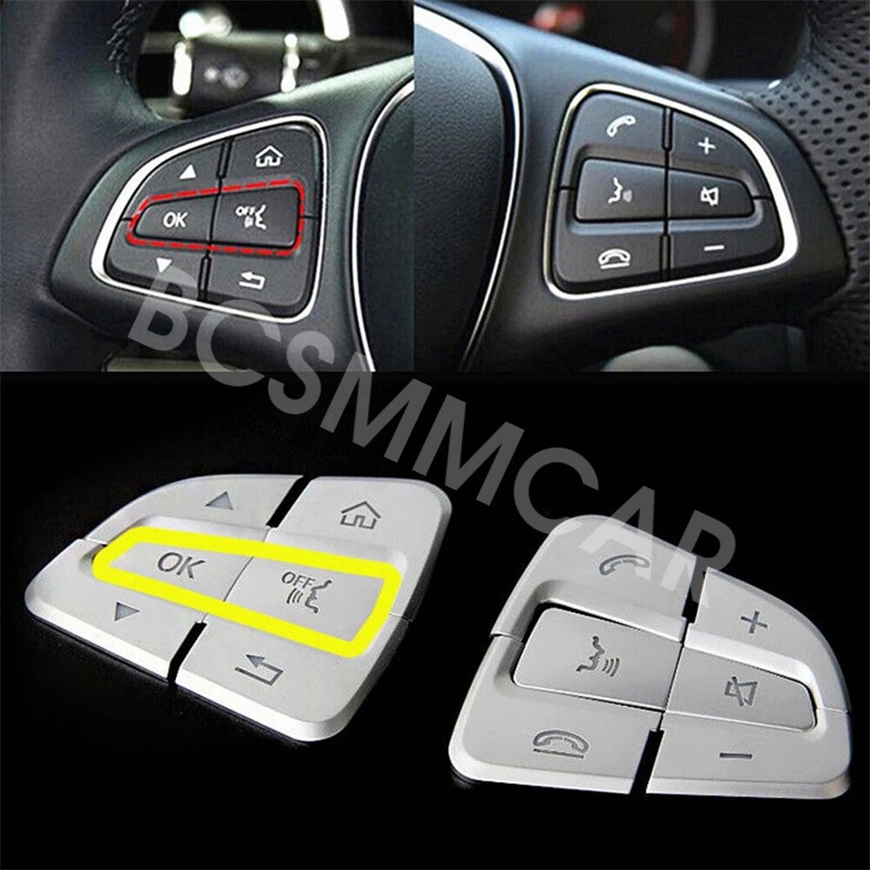 Interior Steering Wheel Decal Silver Fit For Mercedes Benz W205 CLS ...