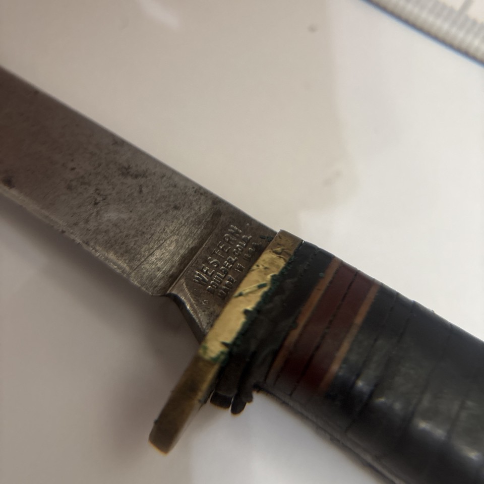 Vintage Western Boulder Co Fixed Blade Knife With Leather Sheath | eBay