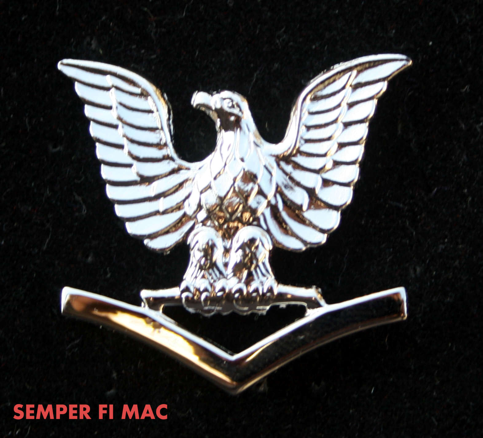 3rd CLASS PETTY OFFICER REGULATION HAT PIN UP E-4 PO3 CROW GIFT SILVER ...